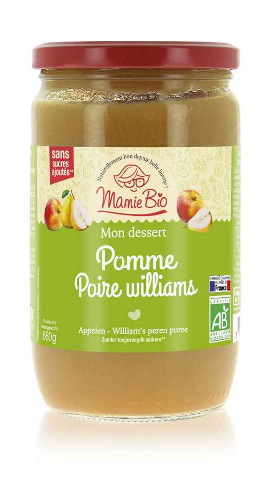 Purée de pomme France poire William's bio - Vitamont