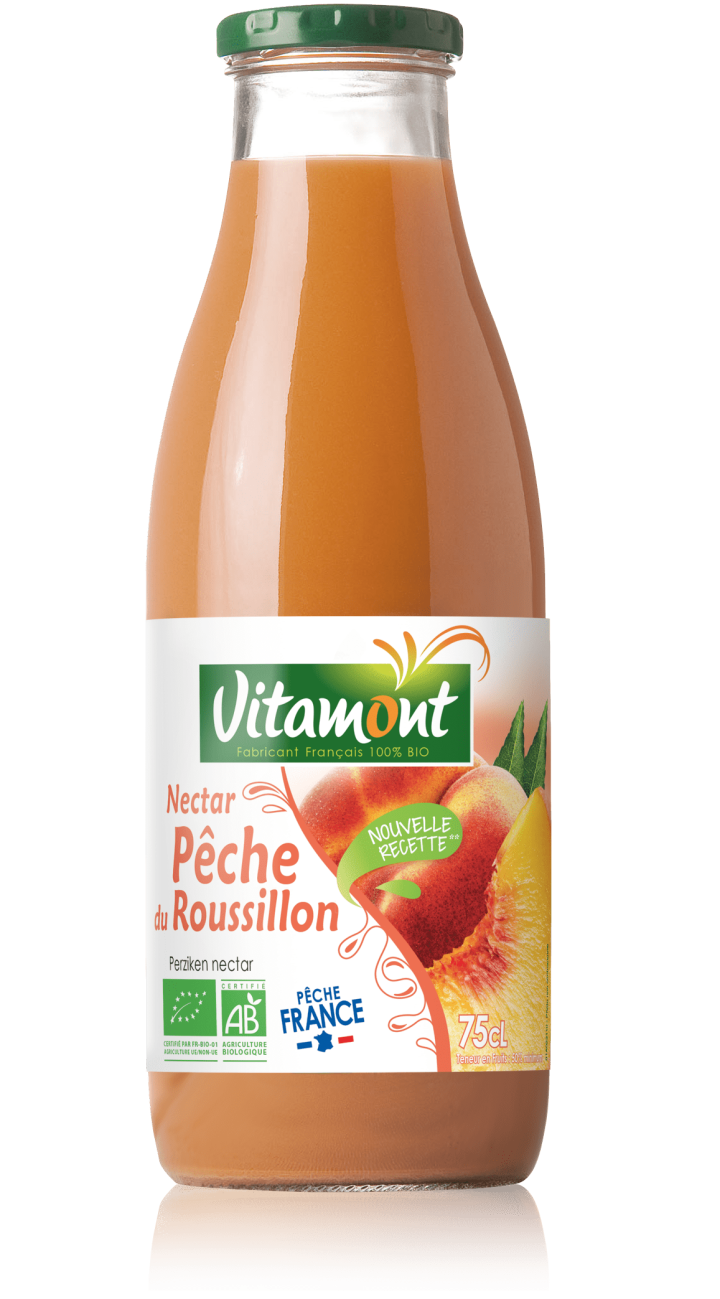 Nectar de pêche du Roussillon 100% France bio - Les nectars - Vitamont